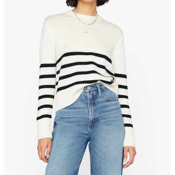 Frame Denim | Sweaters | New Frame Clean Crewneck Sweater In Off White ...